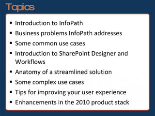 Streamlining Business Processes with InfoPath and SharePoint | PPT
