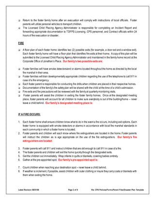 Disaster Emergency Plan Template For Families | DOCX