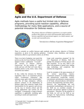 Agile and the DoD | PDF
