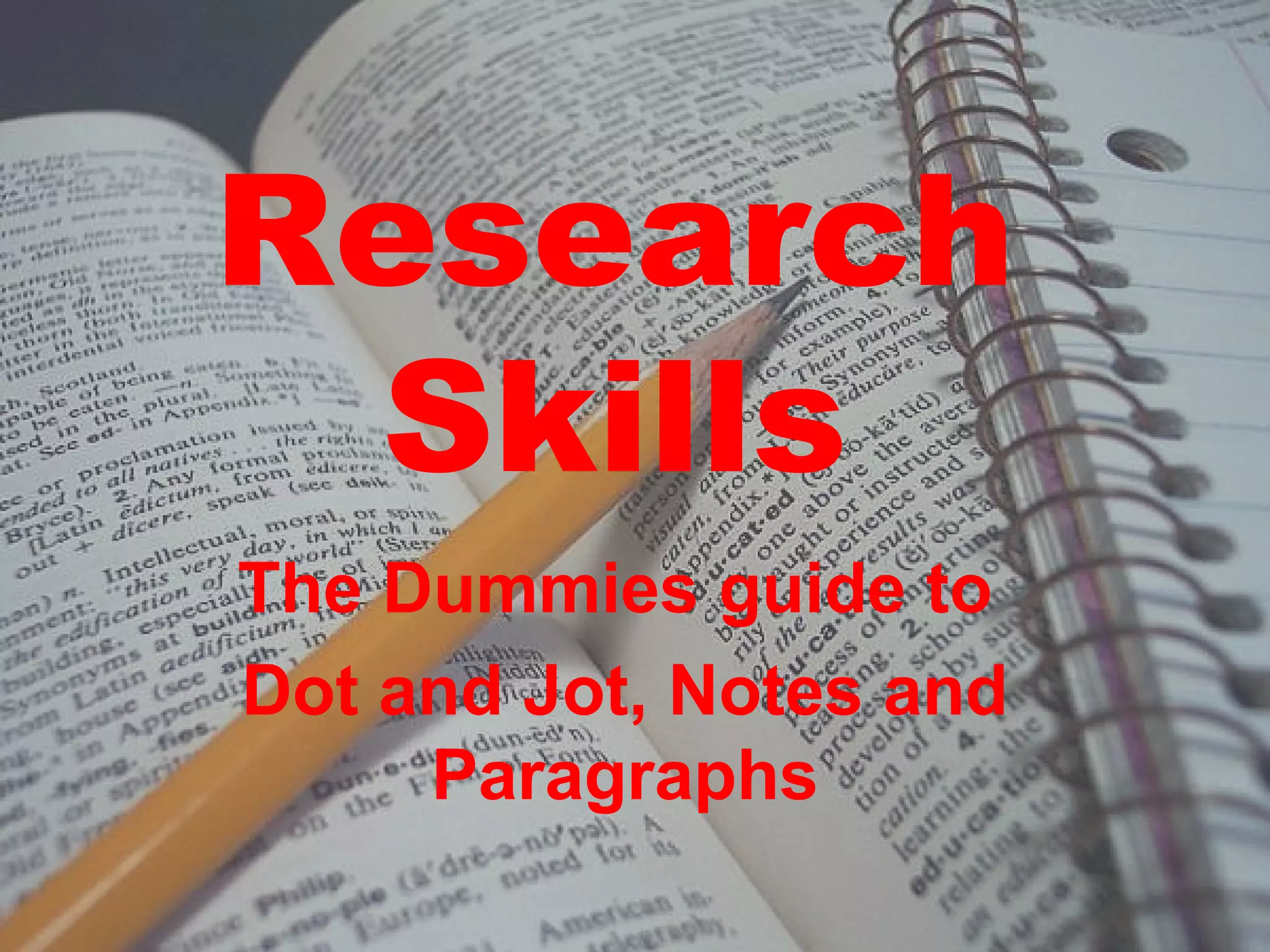 Dot and Jot Notetaking | PPT