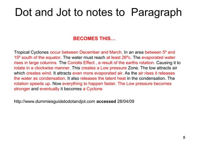 Dot and Jot Notetaking | PPT