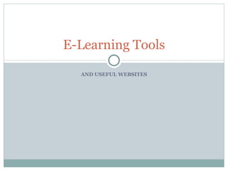 E-Learning Tools for Teachers | PPT
