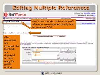 Editing Multiple References | PPT