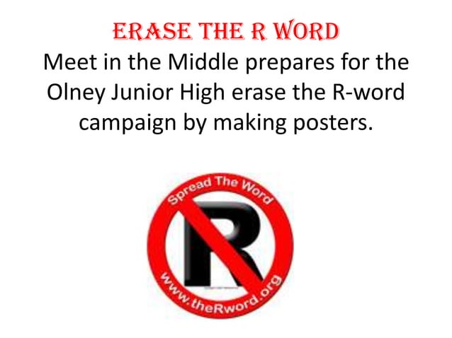 Erase The R Word | PPTX