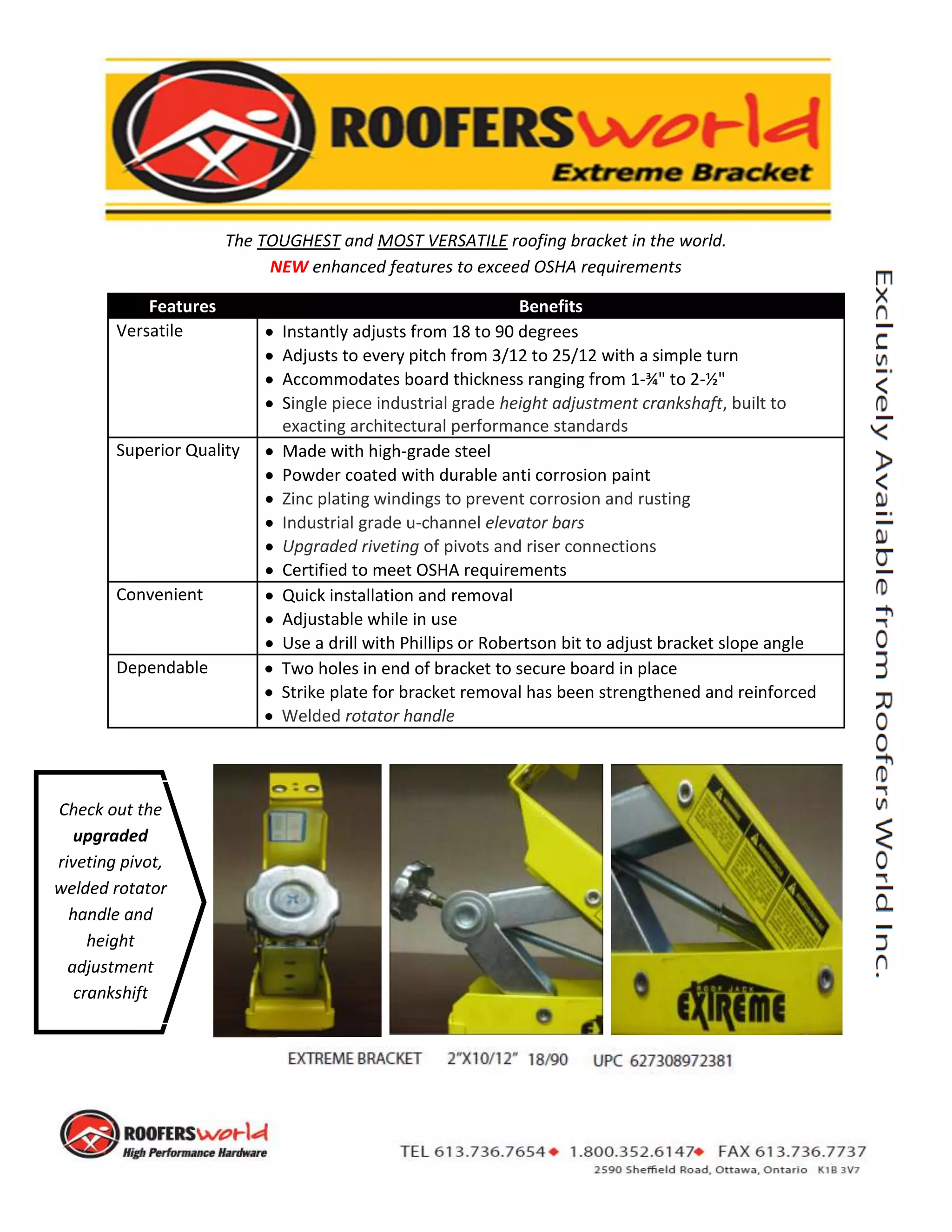 Extreme Roof Bracket Adjustable | DOCX