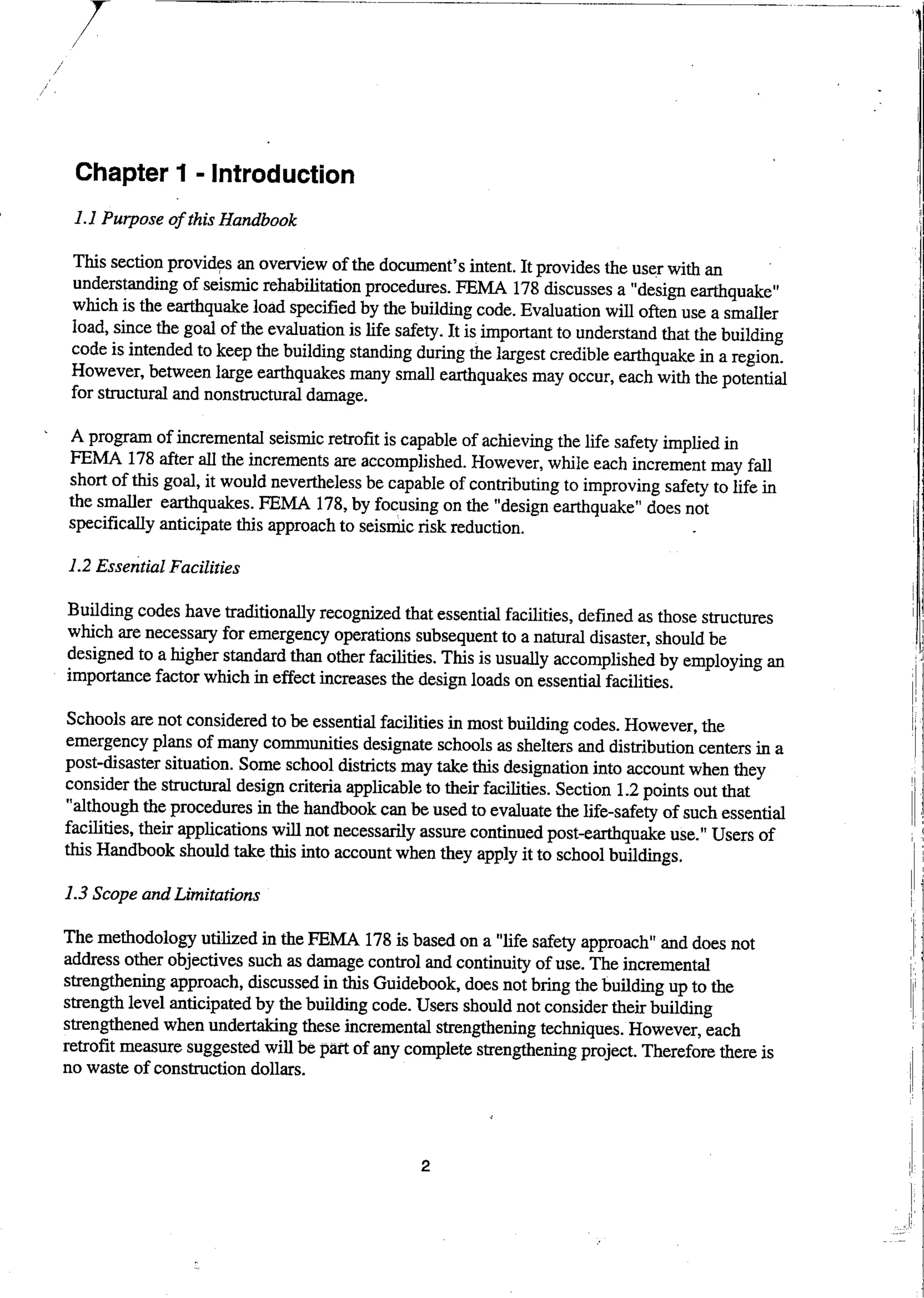 C:\Fakepath\Fema178 Nehrp Seismic Evaluation School Buildings | PDF