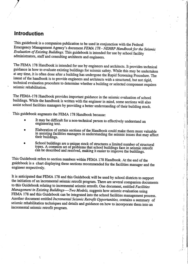 C:\Fakepath\Fema178 Nehrp Seismic Evaluation School Buildings | PDF