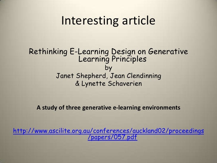 Generative Learning Pp