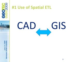 Integrating CAD and GIS with Spatial ETL | PPT