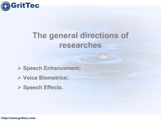 The general directions of GritTec's researches | PDF