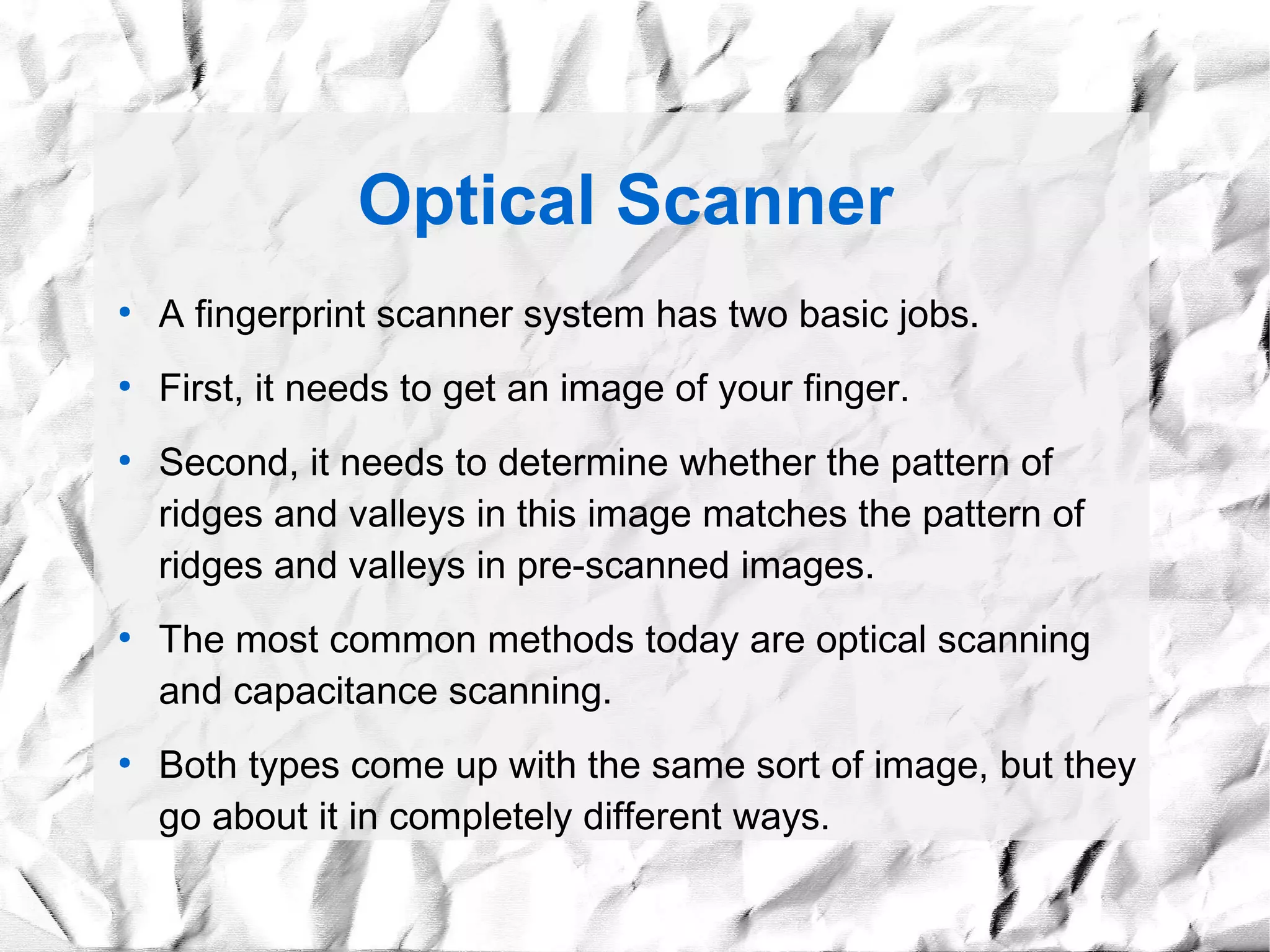 How Fingerprint Scanners Work | PDF