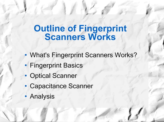 How Fingerprint Scanners Work | PDF