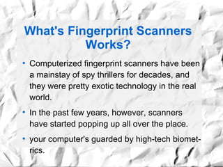 How Fingerprint Scanners Work | PDF