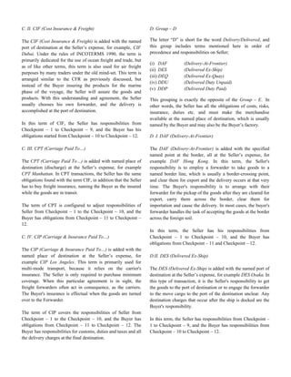 COMPARATIVE STUDY OF VARIOUS INCOTERMS USED IN SALE-PURCHASE CONTRACTS ...