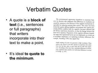 C:\fakepath\in textciting quotes_paraphrase | PPT | Homework and Study ...