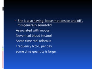 chronic diarrhea in young lady | PPT