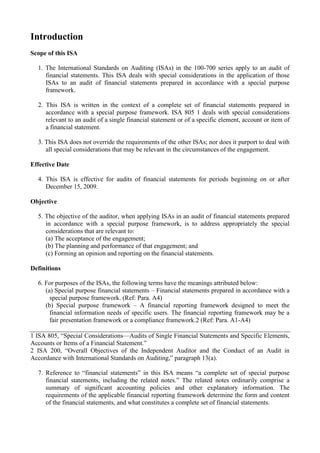 C:\Fakepath\Isa 800 Special Considerations—Audits Of Financial ...