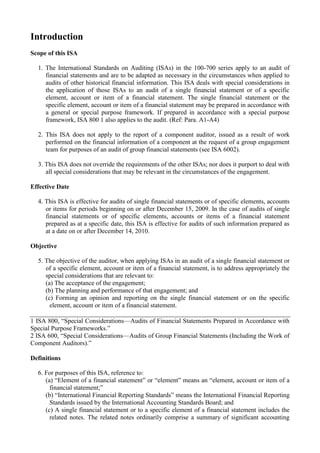C:\Fakepath\Isa 805 Special Considerations—Audits Of Single Financial ...