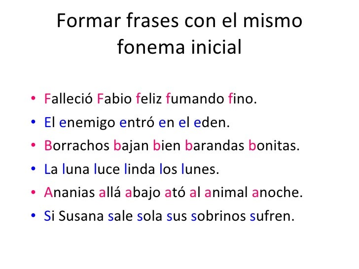 Oraciones Con Palabras Que Empiecen Con La Misma Letra - Marcus Reid