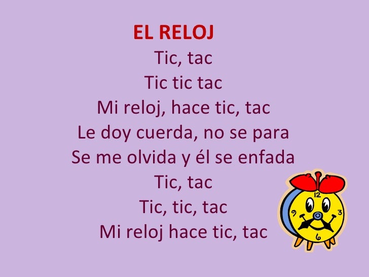 caminar Novelista Solenoide tic tac mi reloj hace tic tac confiar ...