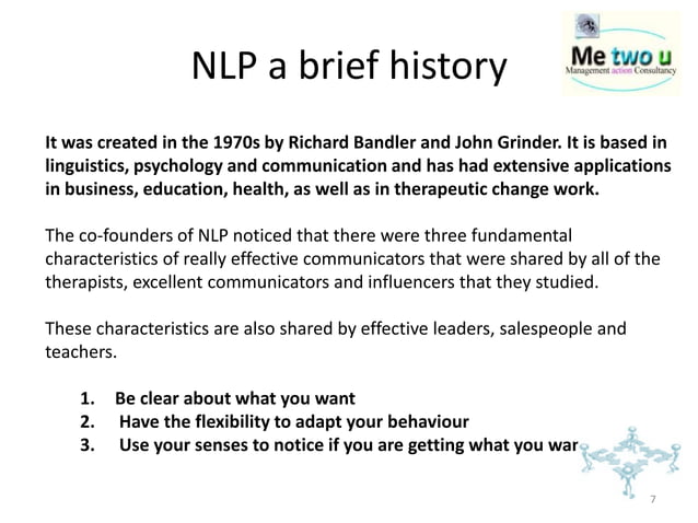 NLP - Make the right connections and learn what works | PPT