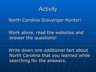 North Carolina Facts | PPT
