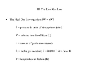 C:\Fakepath\Notes Ii Standard Molar Volume And Iii The Ideal Gas Law | PPT