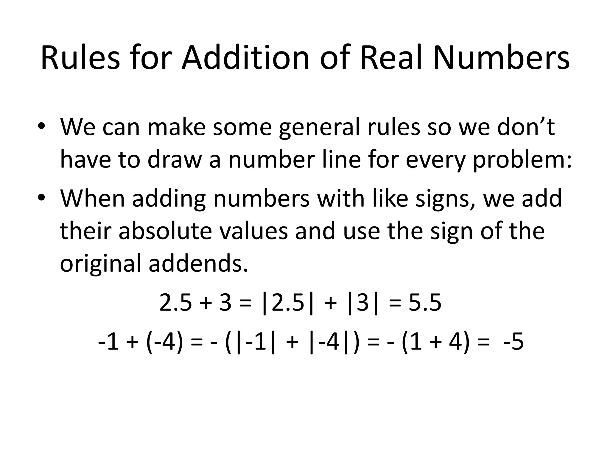 Operations on Real Numbers | PPTX