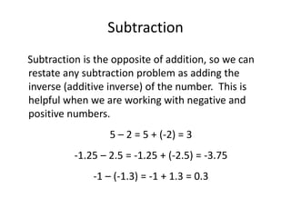 Operations on Real Numbers | PPTX