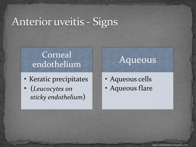 Overview of uveitis - Part2 Clinical features | PPTX