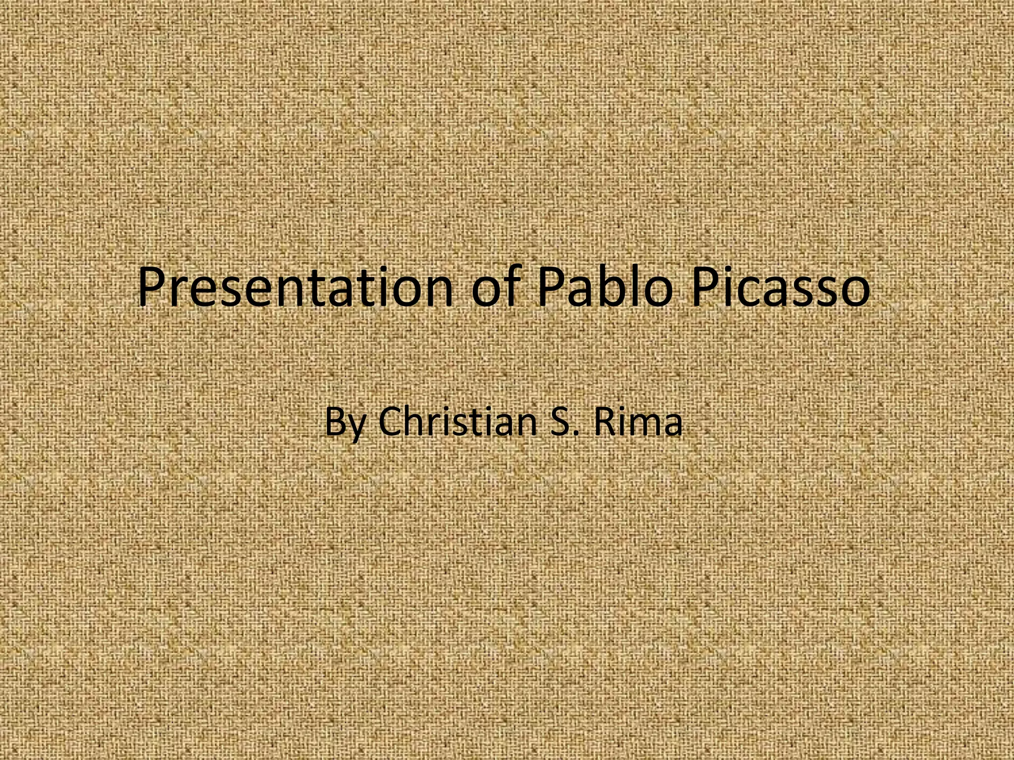 Pablo Picasso Presentation 25/1/2010 | PPTX