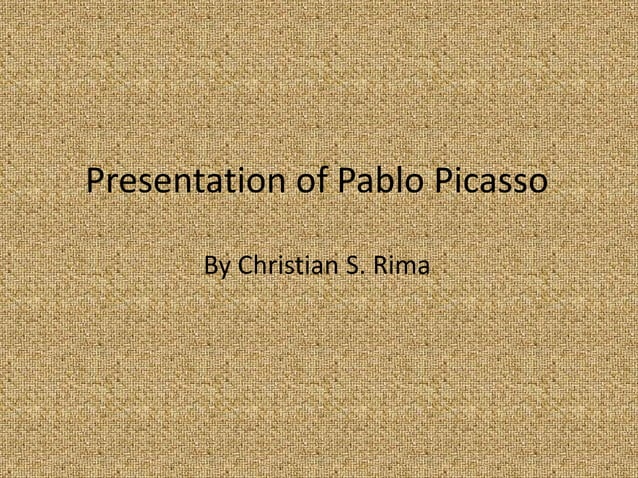 Pablo Picasso Presentation 25/1/2010 | PPTX
