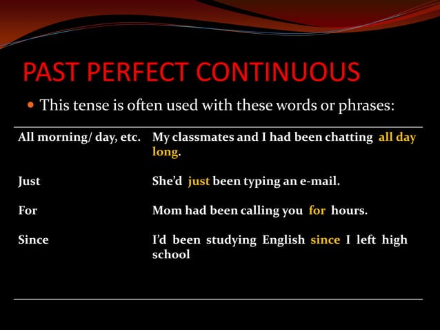 past perfect continuous | PPTX