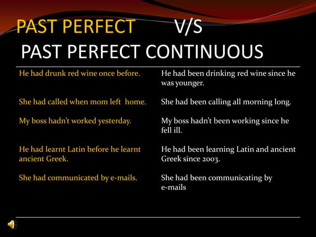 past perfect continuous | PPTX