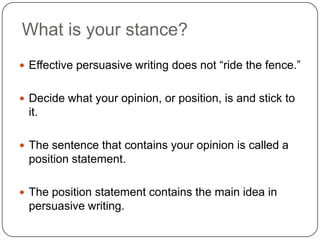 Persuasive Writing I | PPTX
