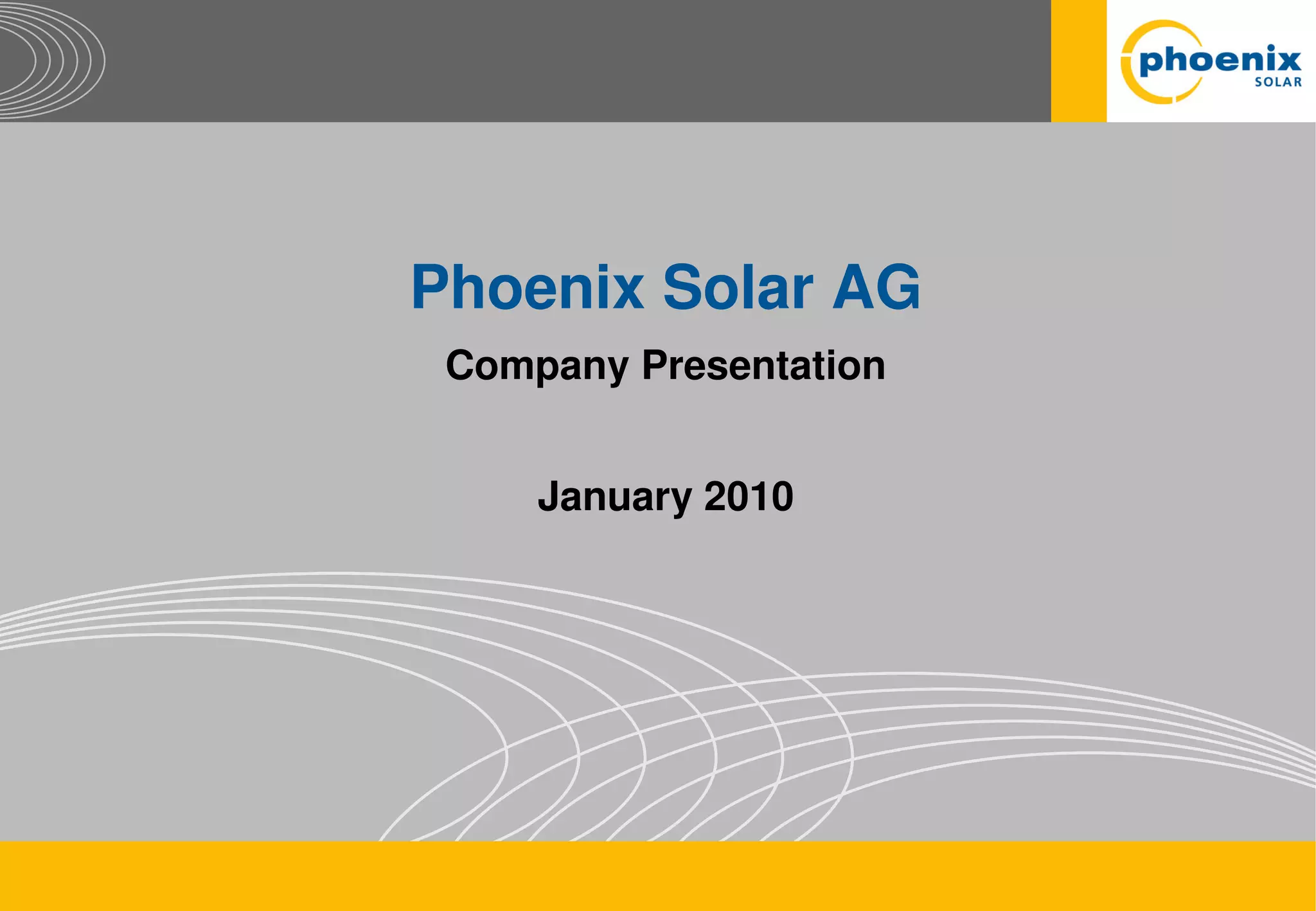 Phoenix Solar Company Presentation | PPT
