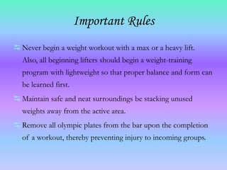Weight Training Safety Rules | PPTX | Fitness and Exercise | Healthy Living