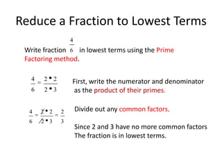 Prime Factorization & Fractions | PPTX