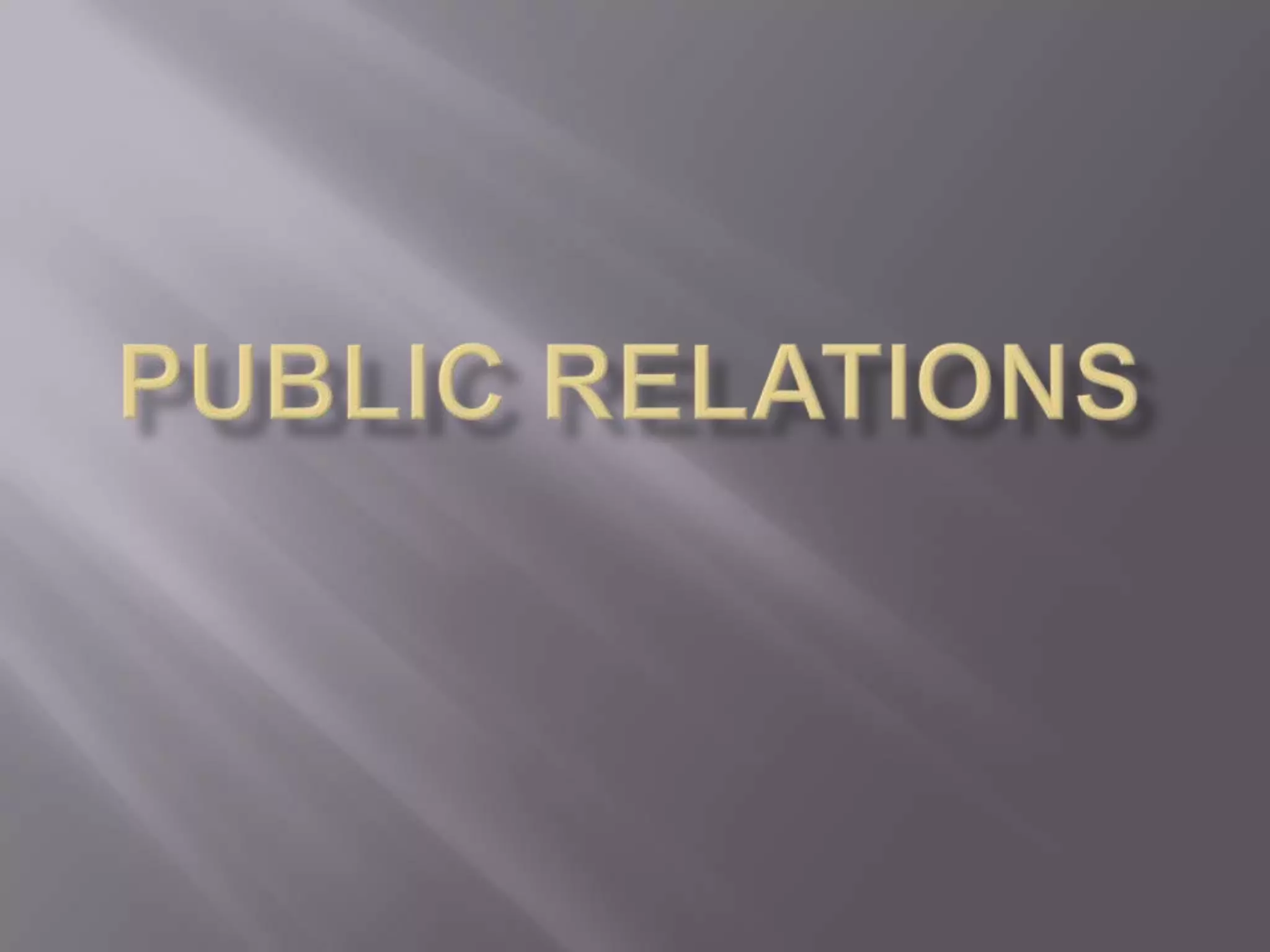 Public Relations | PPT