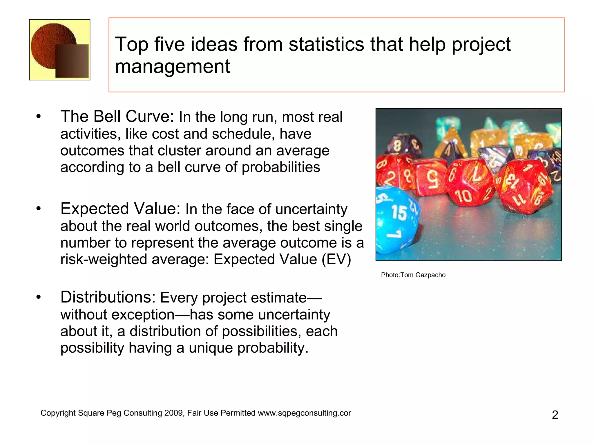 Top Five Ideas -- Statistics for Project Management | PPT | Business ...