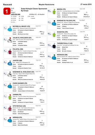 C:\Fakepath\Race Card Meydan Racecourse Saturday, Dubai World Cup 27 ...