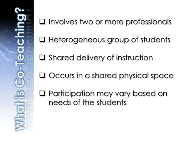 Co-Teaching: Six Models for Teacher Success | PPTX