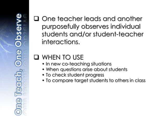 Co-Teaching: Six Models for Teacher Success | PPTX