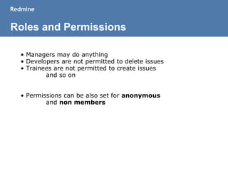 RubyBarCamp Kiev 2009: Redmine | PPT
