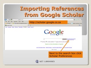 Refworks Google Scholar | PPT