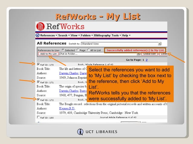 RefWorks My List | PPT | Computing | Technology & Computing