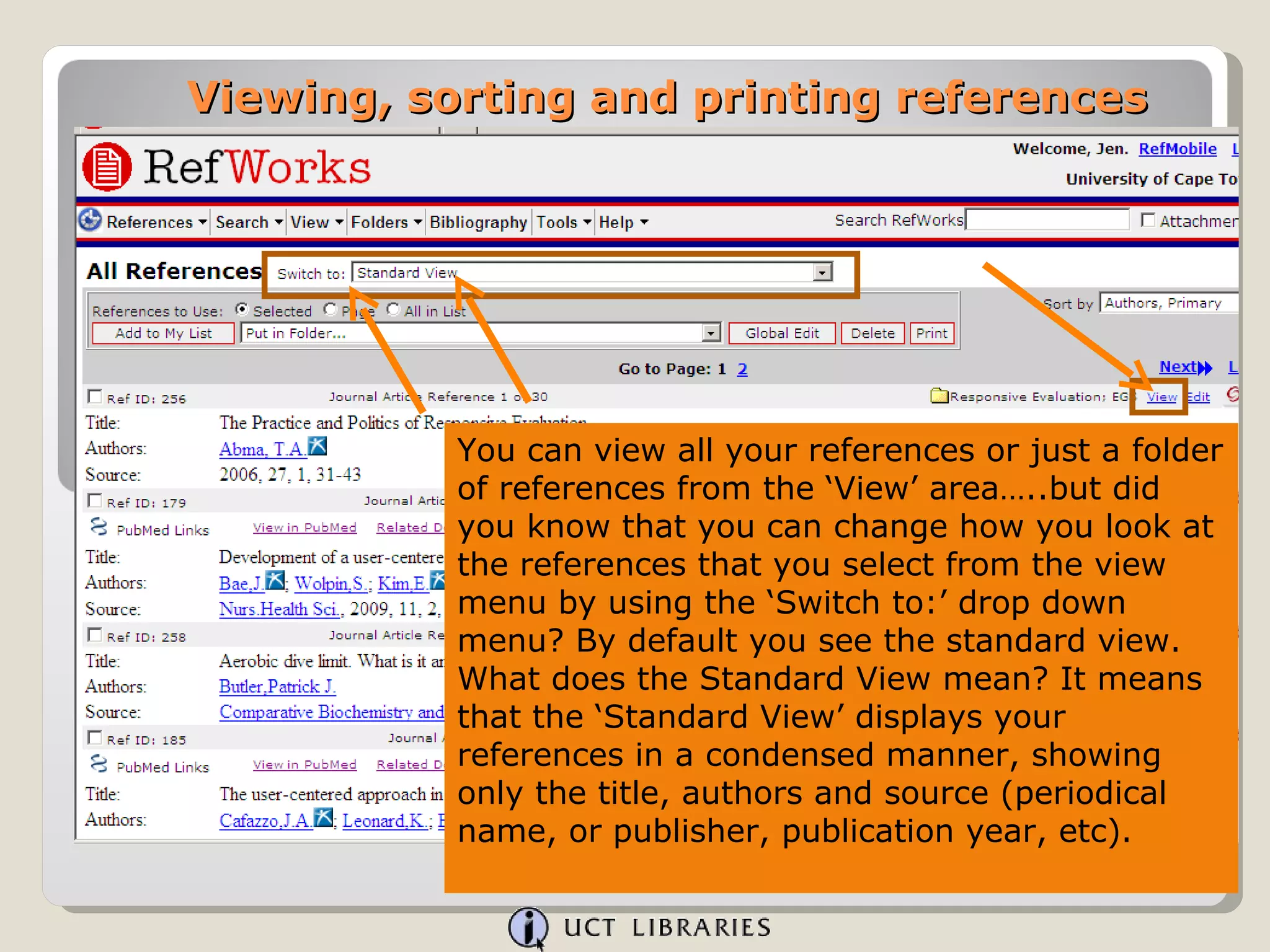 RefWorks Viewing Sorting Printing | PPT