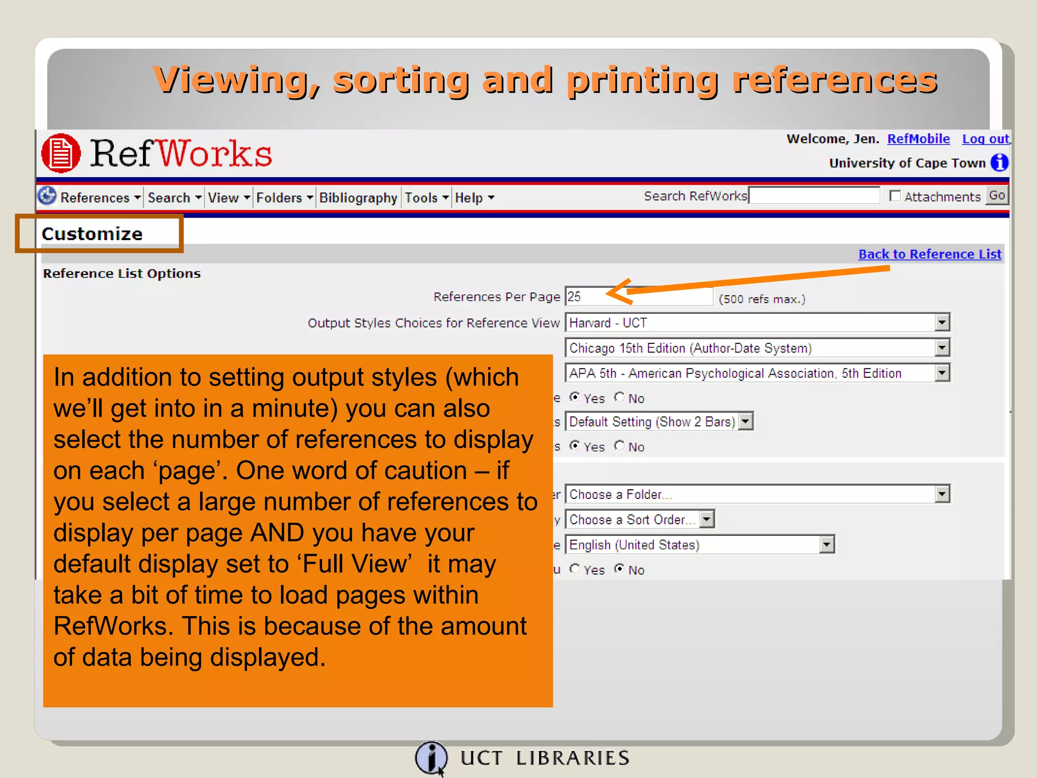 RefWorks Viewing Sorting Printing | PPT