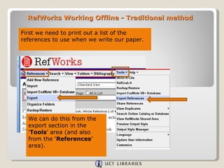 RefWorks Working Offline | PPT