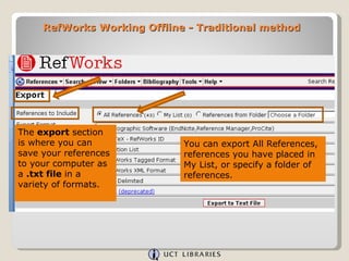 RefWorks Working Offline | PPT